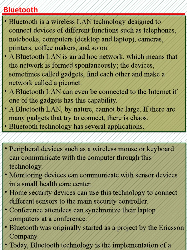 Overview of Bluetooth Networking | PDF | Bluetooth | Computer Network