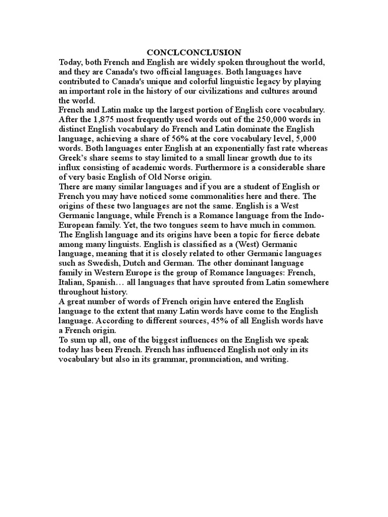 English-French Linguistic Ties | PDF | English Language | French Language
