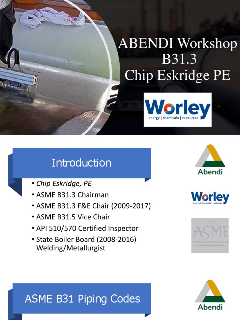 ABENDI & ASME Workshop - CHIP ESKRIDGE | Download Free PDF | Pipe ...