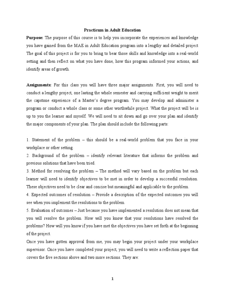 Practicum in Adult Education | PDF | Adult Education | Learning