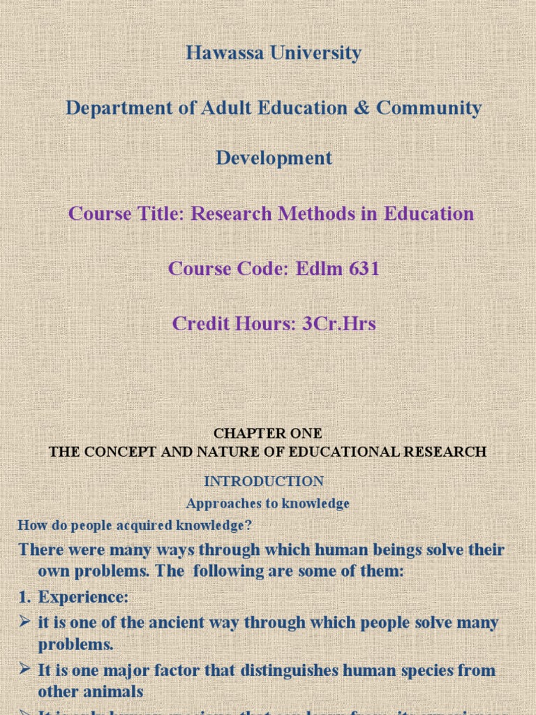 Hawassa University Department of Adult Education & Community Development | PDF | Level Of ...
