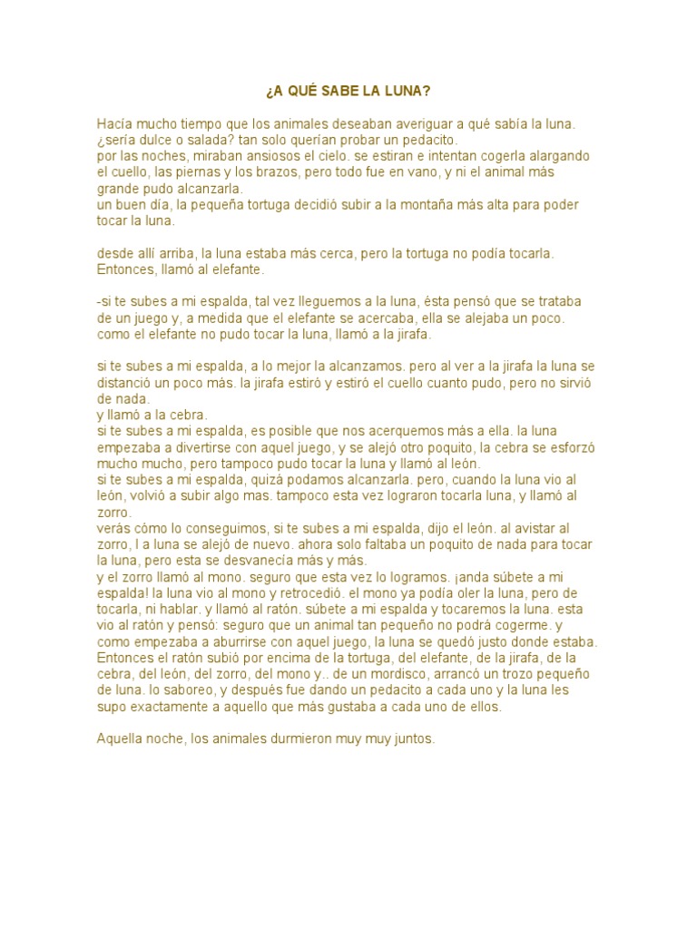 A Qué Sabe La Luna | PDF