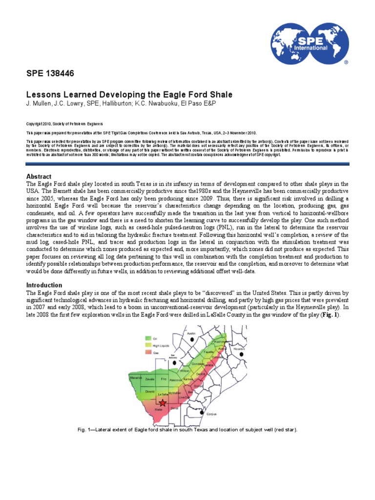 SPE-138446 Petrophysicis in The Eagle Ford | PDF | Applied And ...