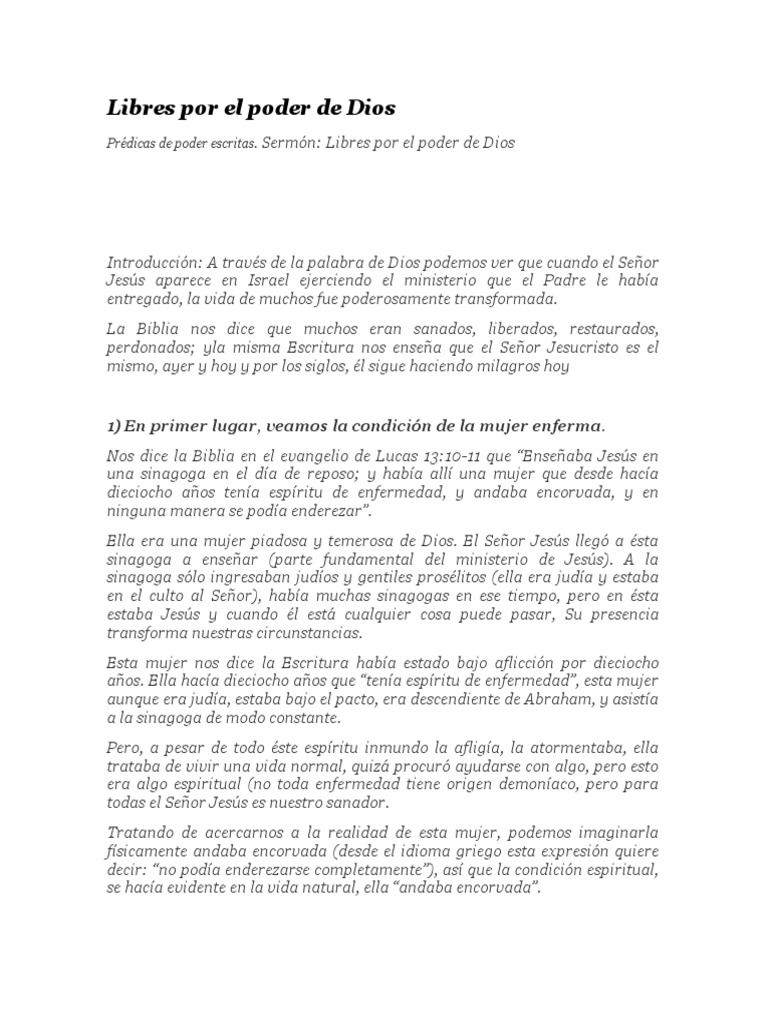 Libres Por El Poder de Dios | PDF | Jesús | Biblia