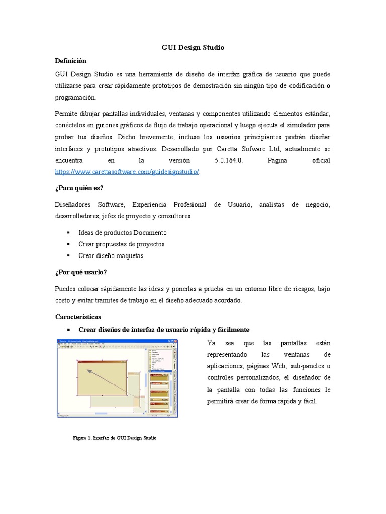 GUI Design Studio | PDF | Interfaces gráficas de usuario | Software