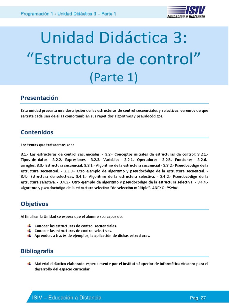 Estructuras de Control en Algoritmos | PDF | Lenguaje de programación ...