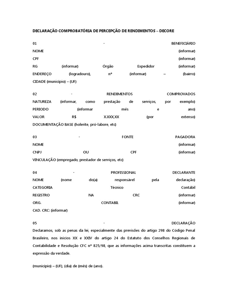 Modelo Decore | PDF | Contabilidade | Business