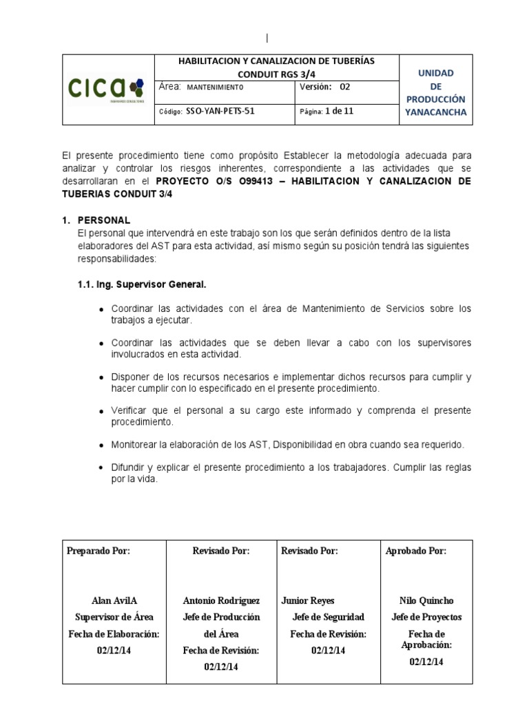 PETS 051 HABILITACION Y MONTAJE DE TUBERIAS CONDUIT Rev.2 02-12-14 | PDF | Residuos | Soldadura