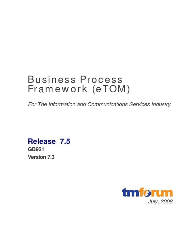 Business Process Framework ETOM | PDF | Business Process | Information Technology