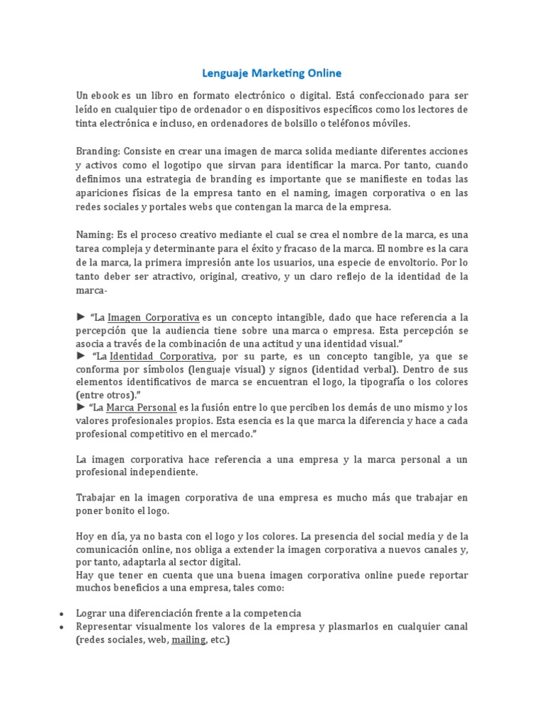 Diccionario de Marketing Digital | PDF | Marca | Gestión de la marca
