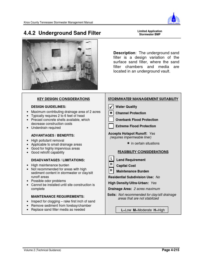 Underground Sand Filter Design Guide | PDF | Surface Runoff | Stormwater