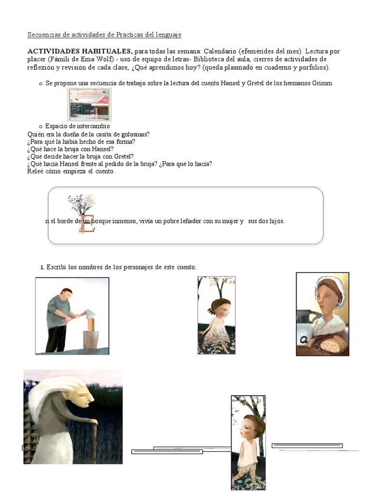 Secuencias de Actividades de Hansel y Gretel | PDF | Hansel y Gretel