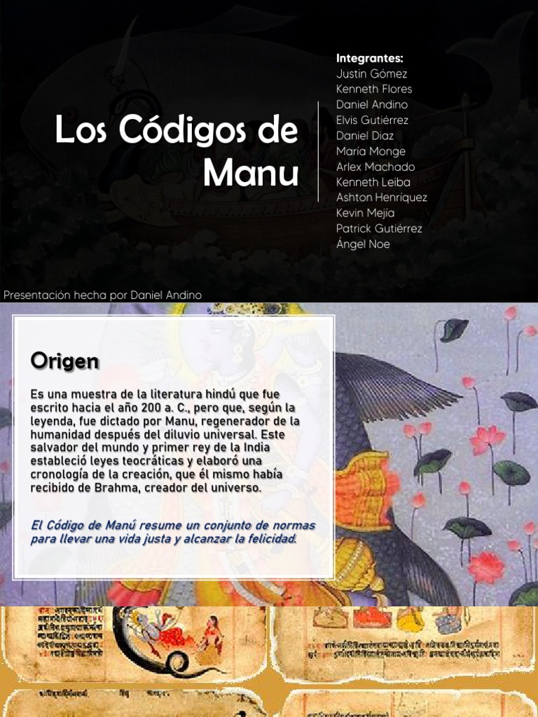 Las leyes y el código de conducta establecidos en Los Códigos de Manu ...