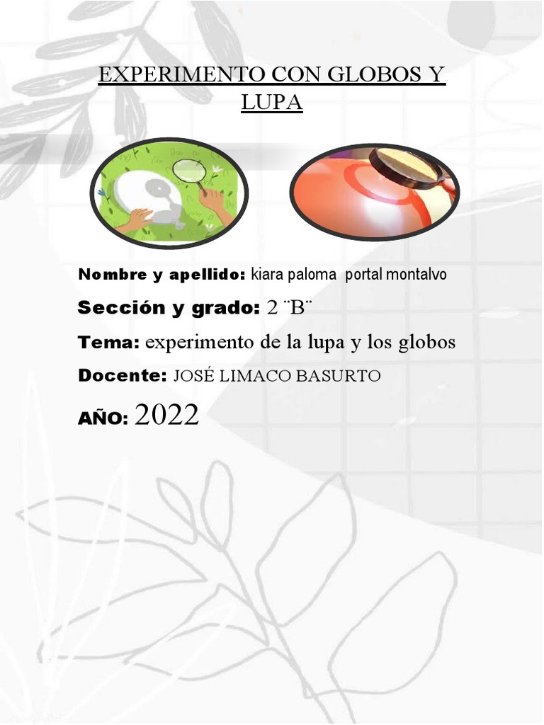 EXPERIMENTO CON GLOBOS Y LUPA en Proceso | PDF | Color | Ligero