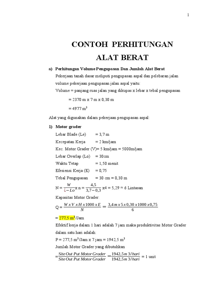 Hitung ALAT BERAT | PDF