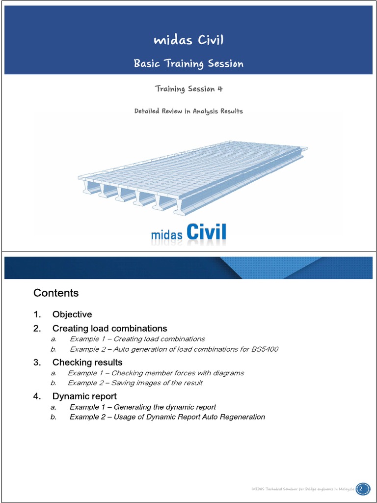 Load Combinations in MIDAS Civil Training | PDF | Structural Load | Bridge