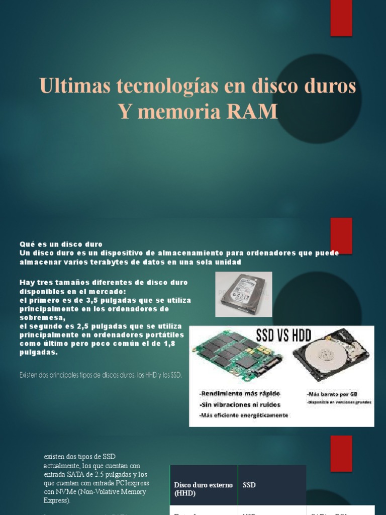 Disco Duro y RAM Actual | PDF | Disco duro | Unidad de estado sólido
