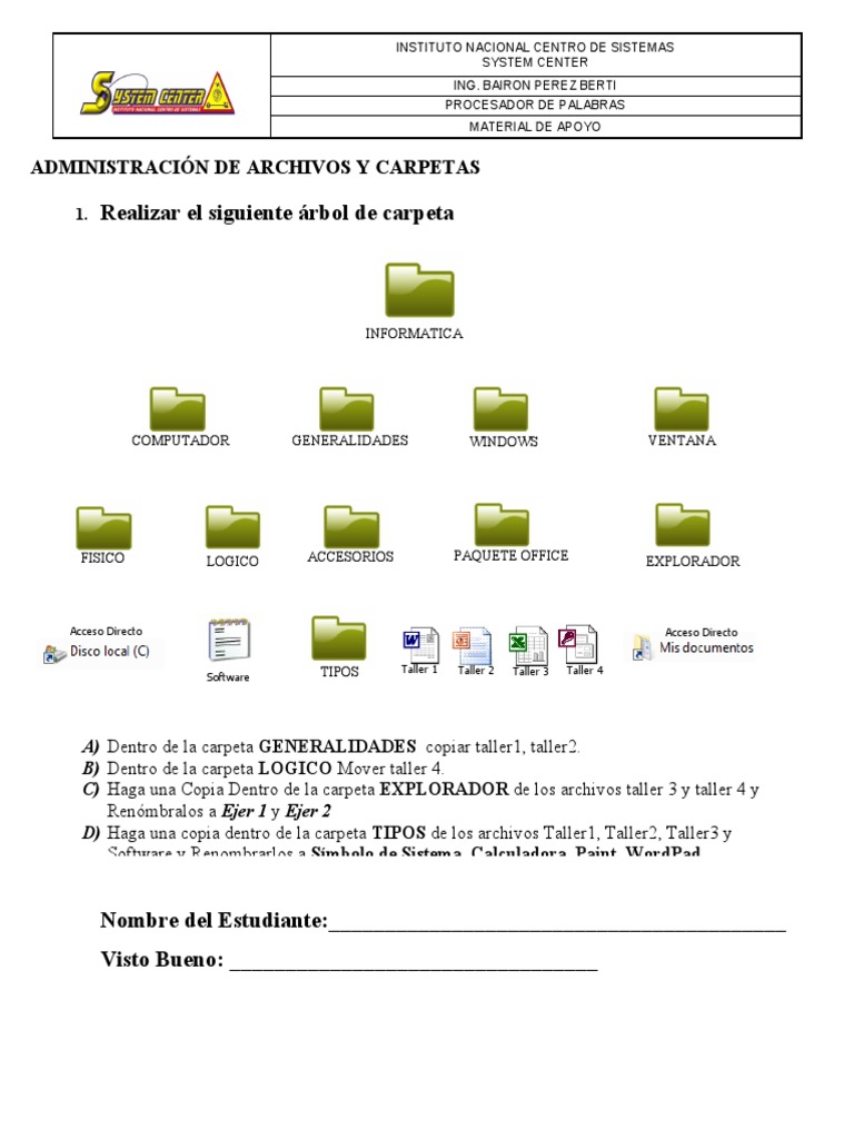 6. EJERCICIO ADMINISTRACION DE ARCHIVOS Y CARPETAS | PDF
