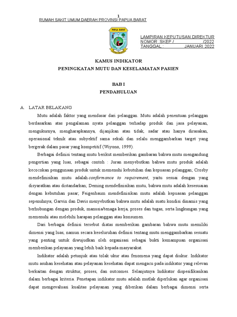 Profil Indikator Mutu Dan Keselamatan Pasien PMKP 5 | PDF | Bisnis | Teknologi & Rekayasa
