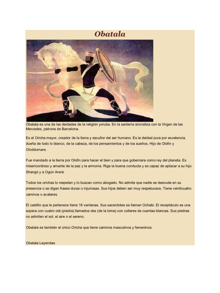 Imágenes y Significado de Obatala | PDF | Artes del Lenguaje y ...