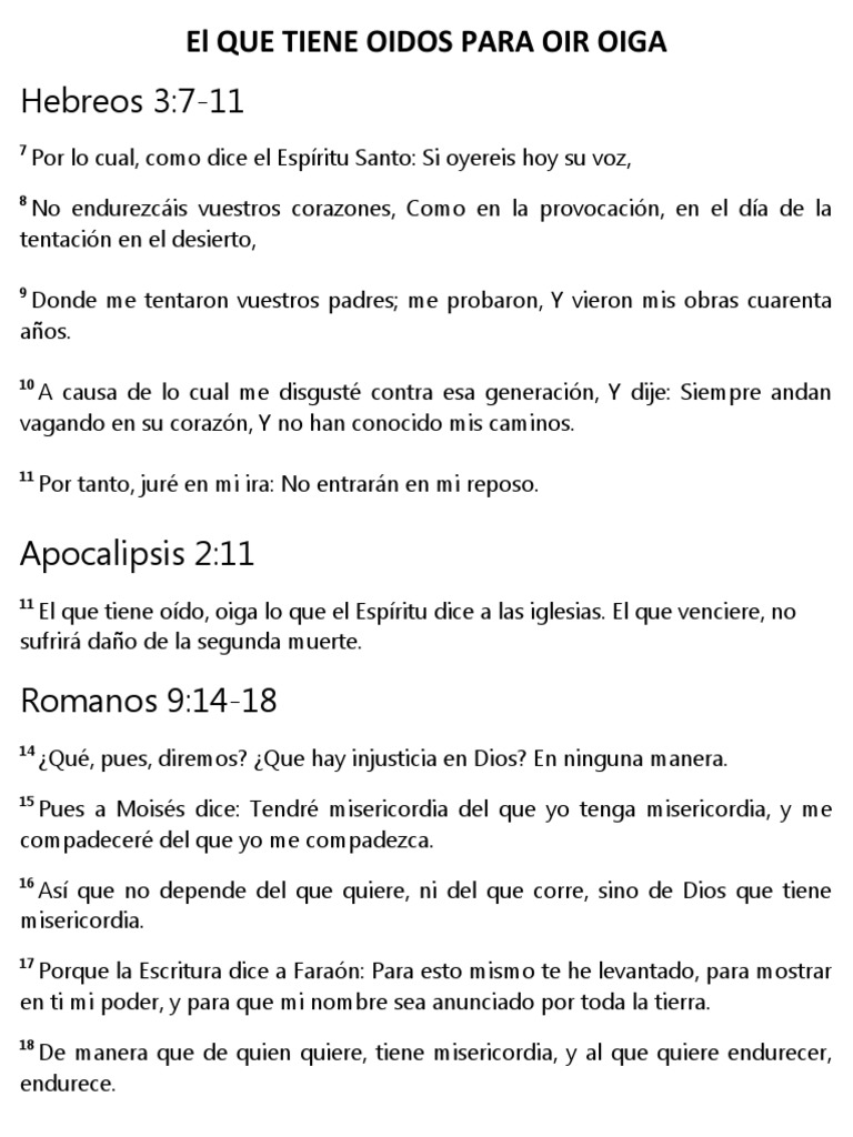 El QUE TIENE OIDOS PARA OIR OIGA | PDF | Pecado | Misericordia