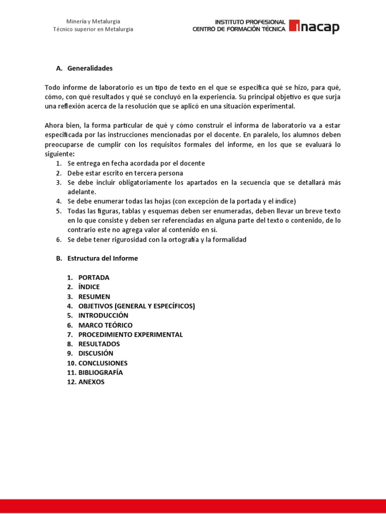 Recomendaciones Redacción de Informe Lab | PDF | Laboratorios | Science
