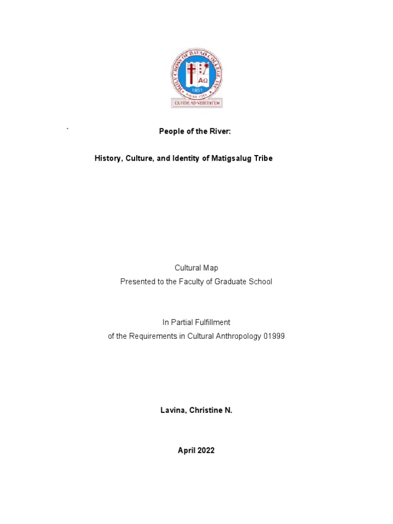 Cultural Mapping of the Matigsalug Tribe: Tracing Their Origins ...