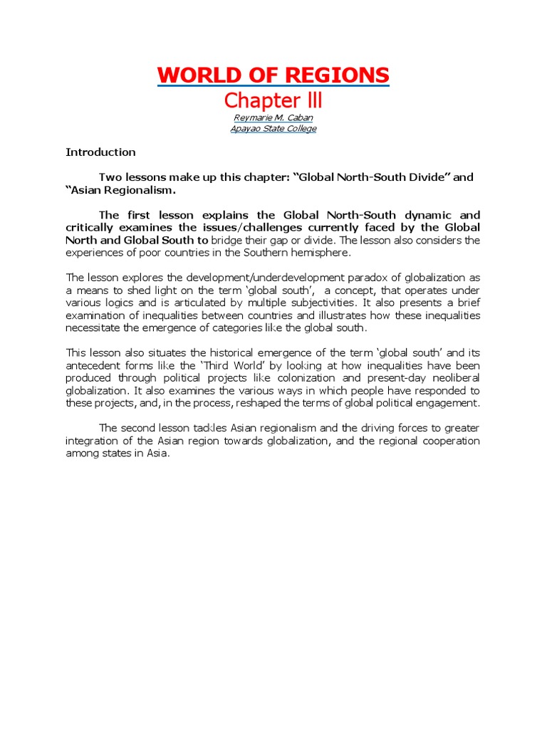 GEC 8 - Chapter 3 - Lesson 1 - Global Divides | PDF | Communism | Communist International