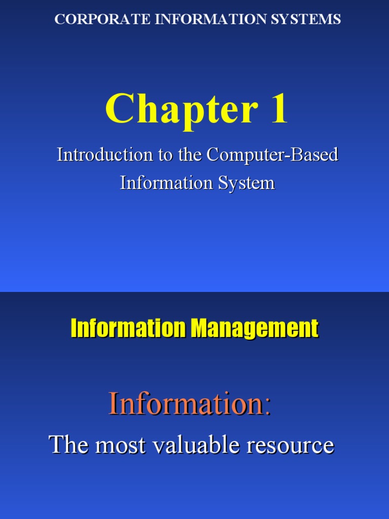 Introduction To The Computer-Based Information System | PDF | System | Decision Support System