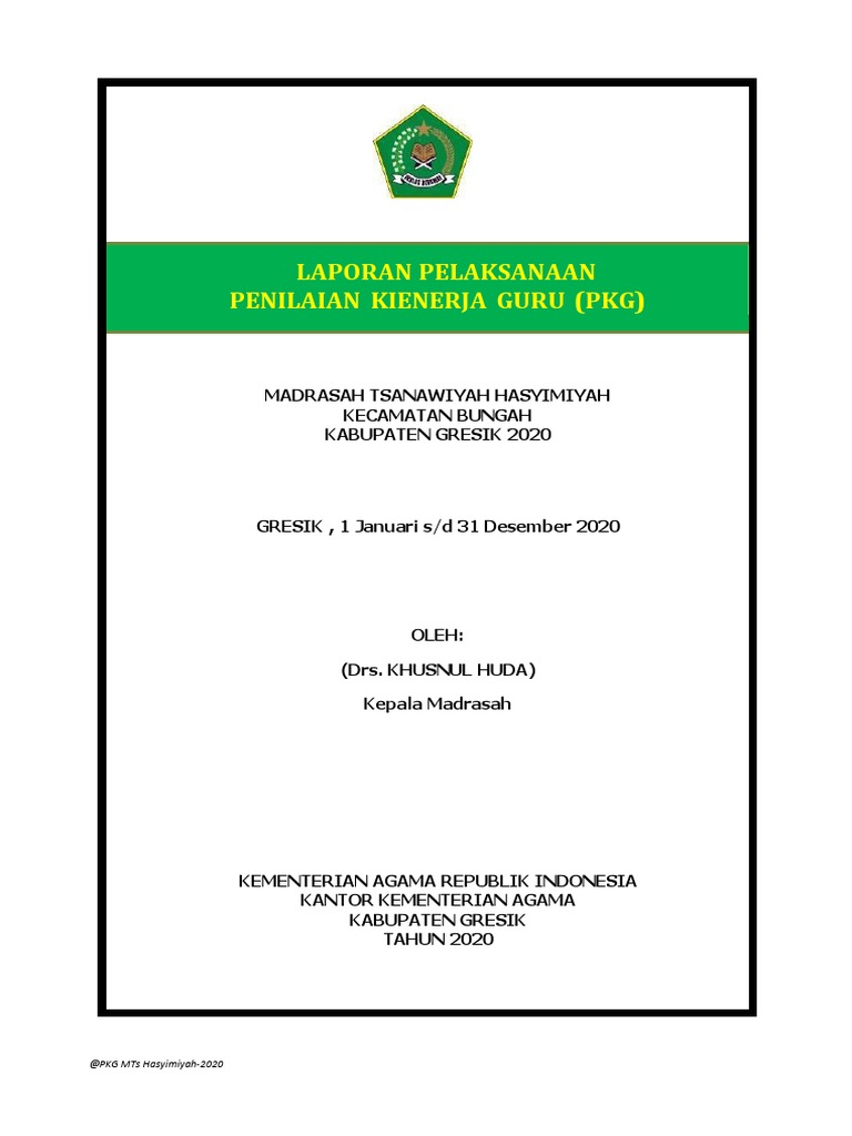 Laporan Penilaian Kinerja Guru (PKG) 2020 | PDF