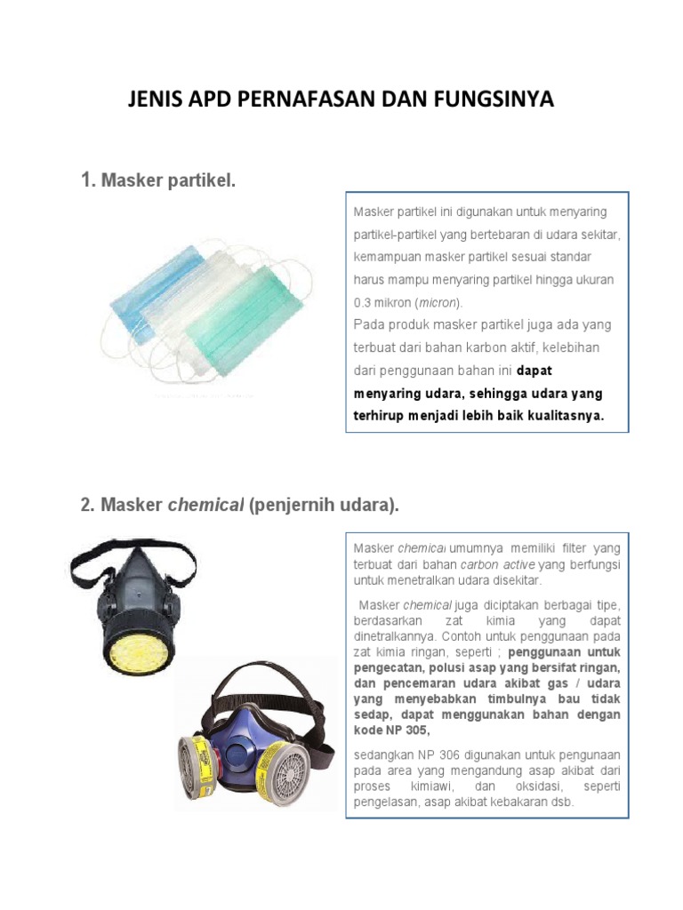 Jenis Apd Pernafasan Dan Fungsinya | PDF