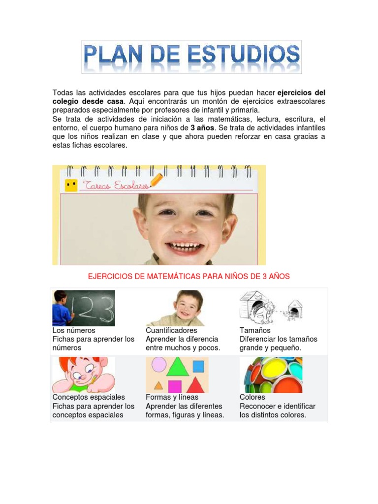 Plan de Estudios Niños 3-5 Años | PDF | Color | Aprendizaje