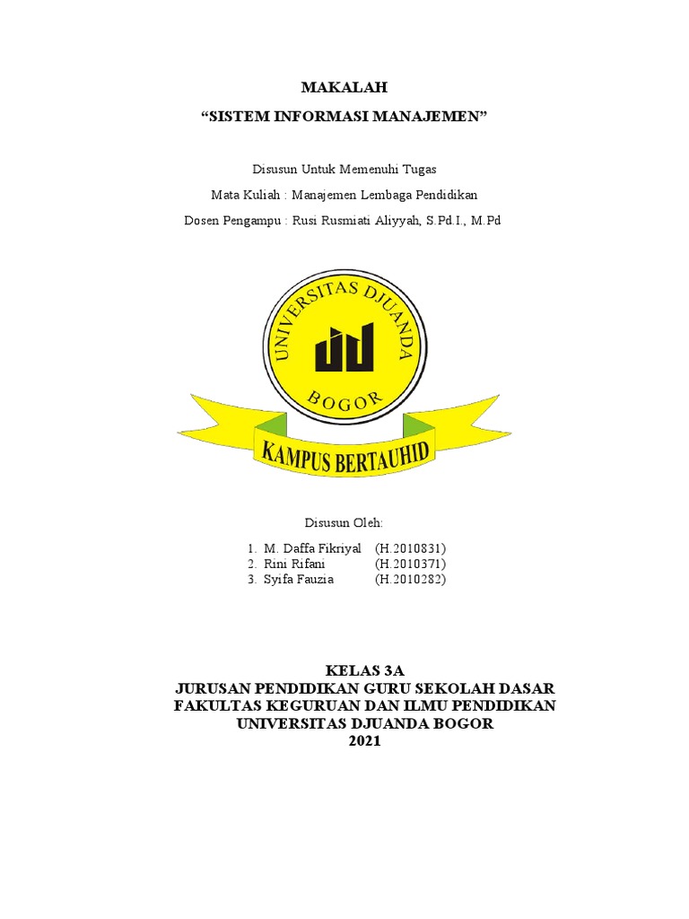 Makalah Sistem Informasi Manajemen - Kelompok 6 PGSD 3A | PDF
