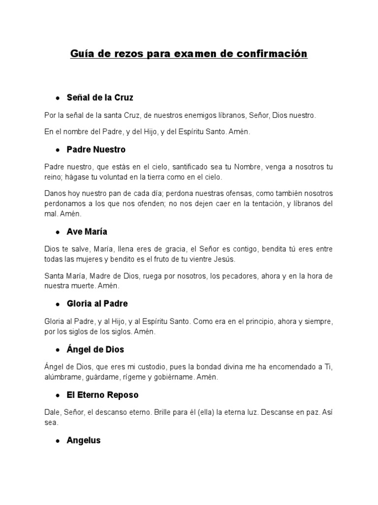 Guía de Rezos Confirmación. | PDF | María, madre de Jesús | Cristo (título)