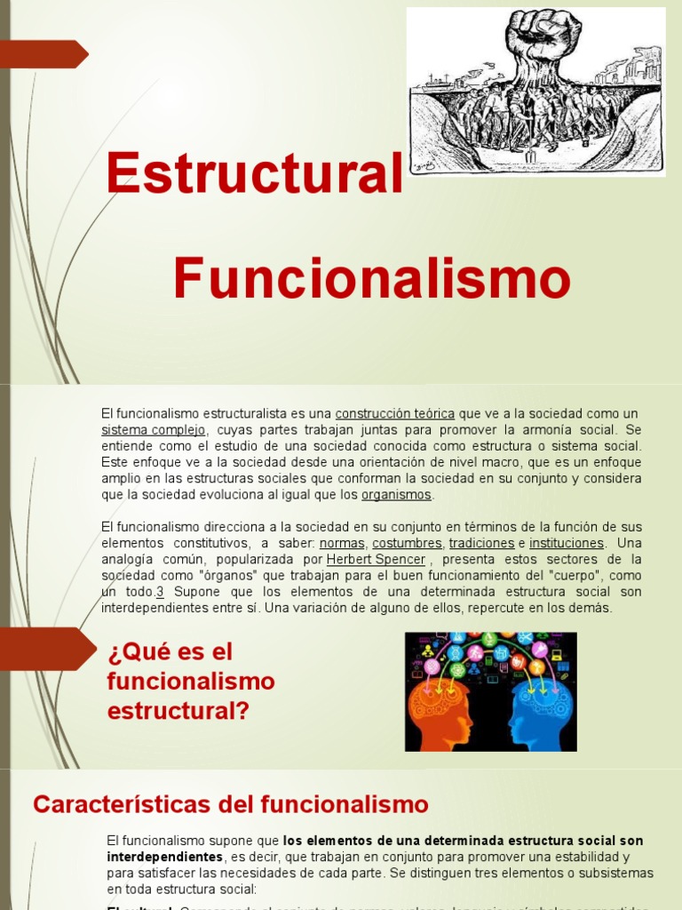 Estructural Funcionalismo Exposicion | PDF | Sociología | Interacciones de disciplina académica