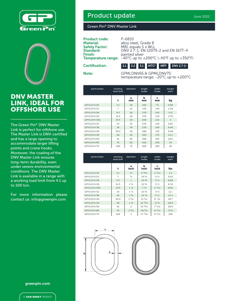 Product Update: DNV Master Link, Ideal For Offshore Use | PDF | Inch ...