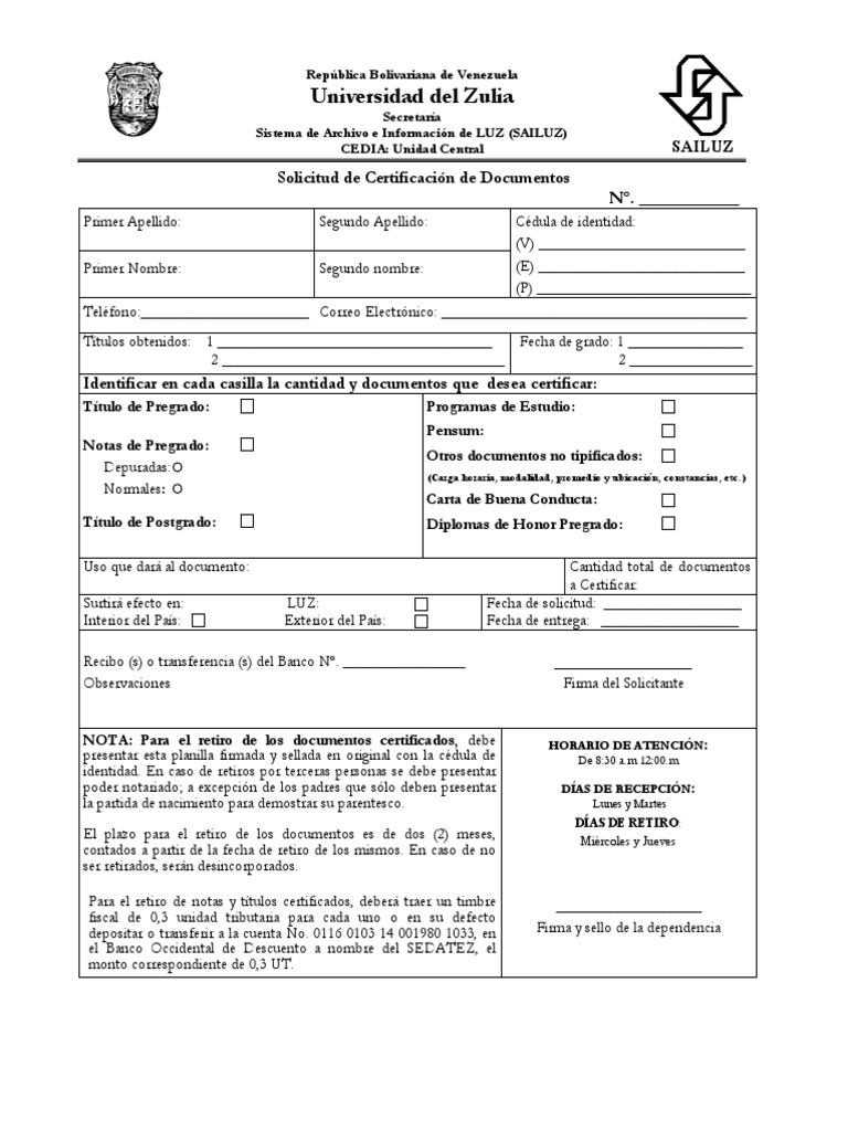 Guía para Certificación de Documentos LUZ | PDF | Certificado de nacimiento