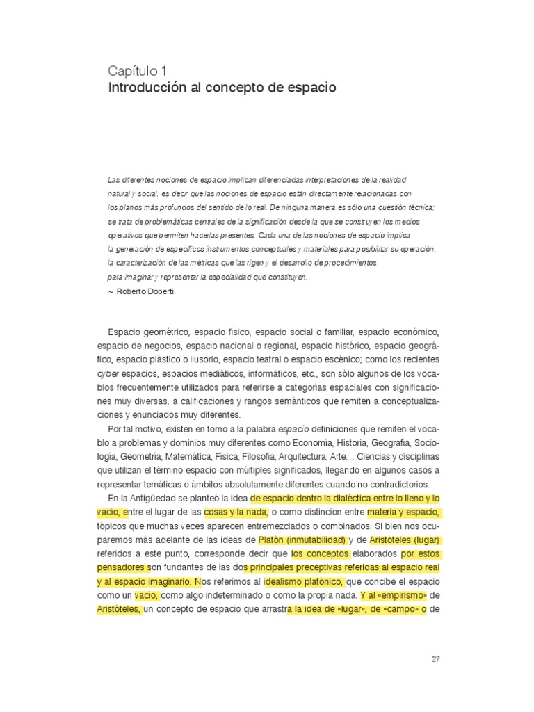 Conceptos del espacio en la filosofía y las ciencias | PDF | Percepción ...