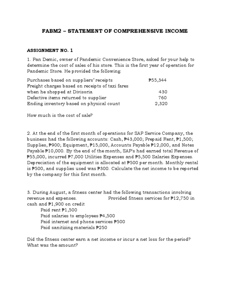 Fabm2 Q1 - Assignment No. 1 | PDF