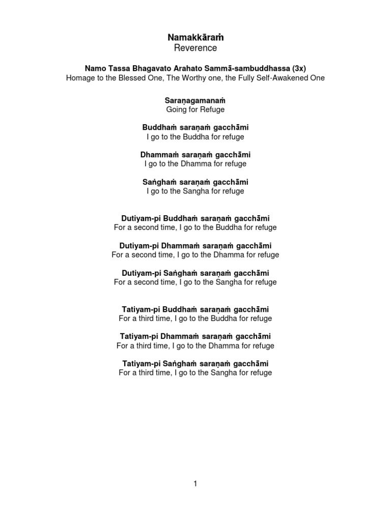 IBC Morning Chanting | PDF | Gautama Buddha | Mind