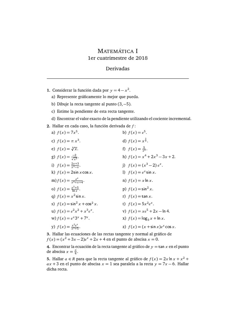 TP 3 Derivadas | PDF | Línea (geometría) | Pendiente