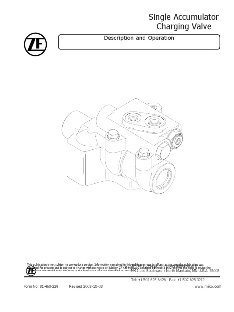 81460229single Accumulator Charging Valve | PDF | Valve | Pump