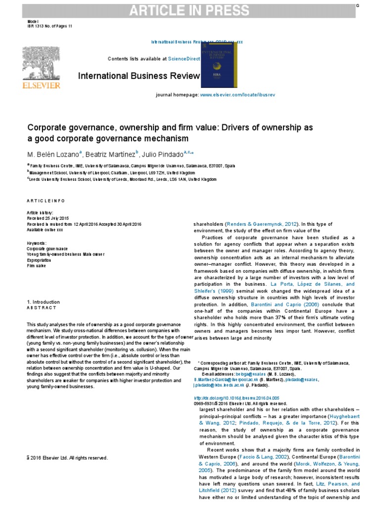 GCG - Drivers of Ownership As A Good Corporate Governance Mechanism ...