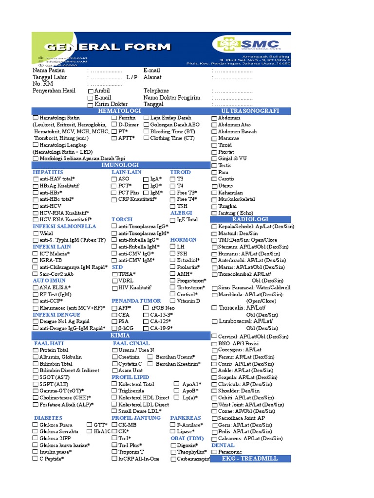 Form Klinik All in One - XLSX - FORM UNTUK PETUGAS | Download Free PDF | Biomolecules | Biochemistry