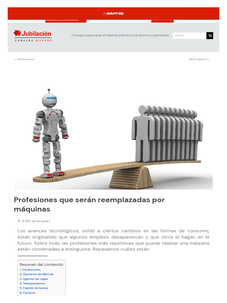 Profesiones Que Serán Reemplazadas Por Máquinas | PDF | Negocios