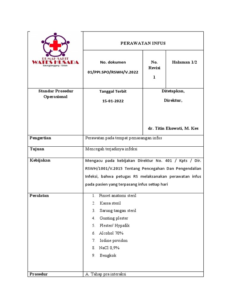 Spo Perawatan Infus | PDF
