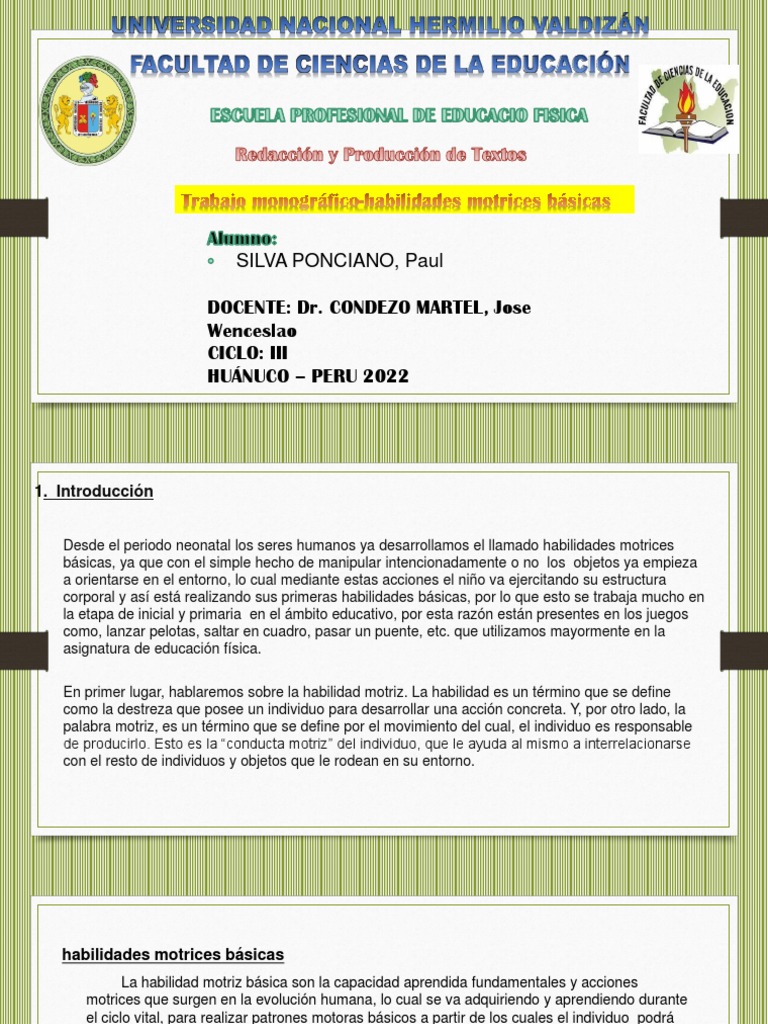 Habilidad Motriz Basica | Descargar gratis PDF | Ciencia cognitiva
