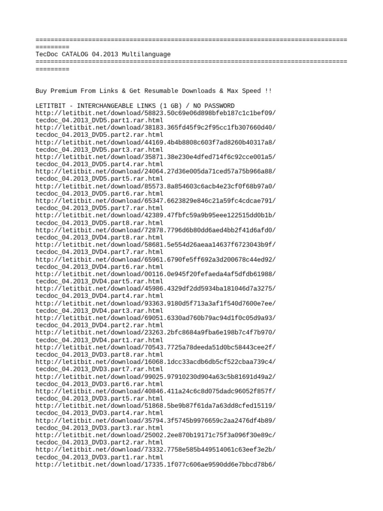 TecDoc CATALOG 04.2013 Multilanguage | PDF | Computing | Software