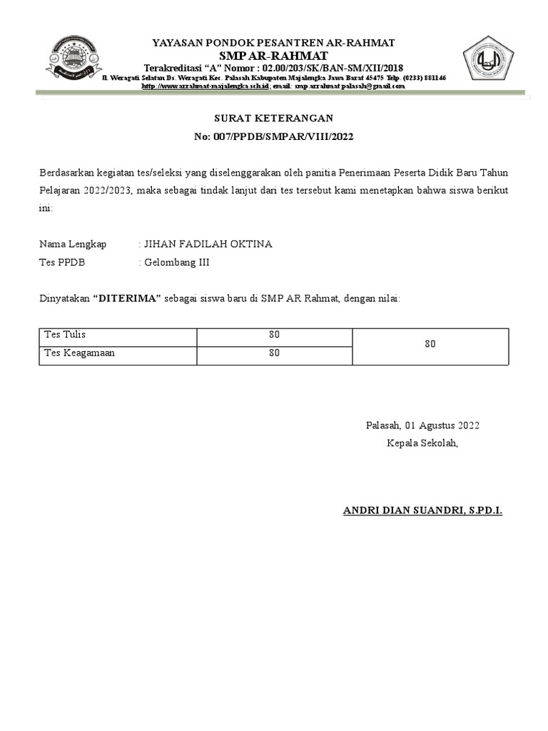 Surat Diterima | PDF