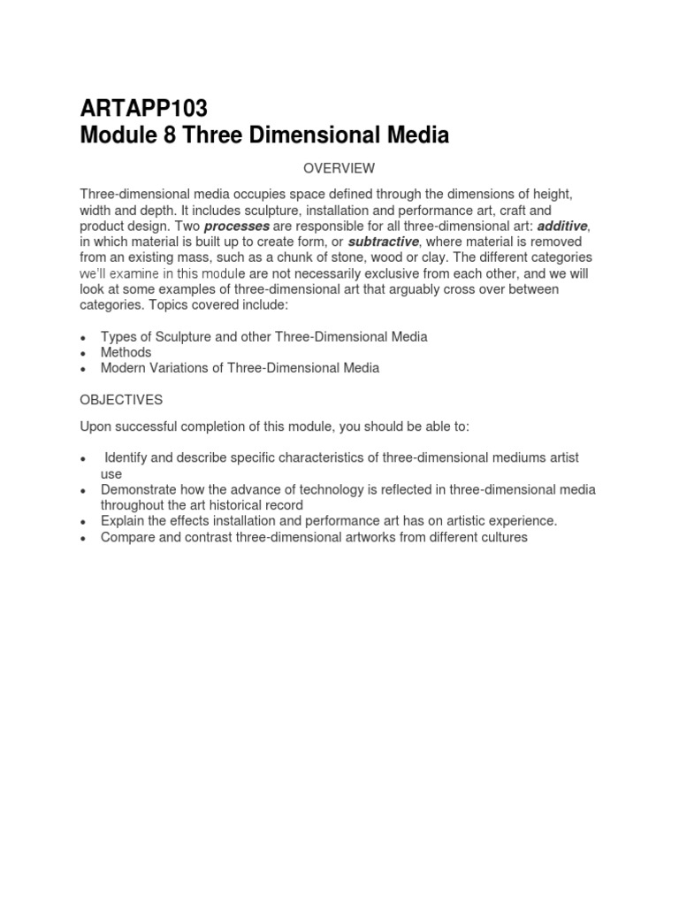 Module 8 Art App 103 | PDF | Casting | Sculpture